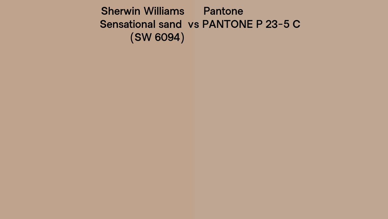 Sherwin Williams Sensational sand (SW 6094) vs Pantone P 23-5 C side by ...
